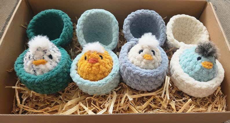 Fluffy Baby Chicks, Hatching Chick Plush, Easter Spring Plushie, Easter ...