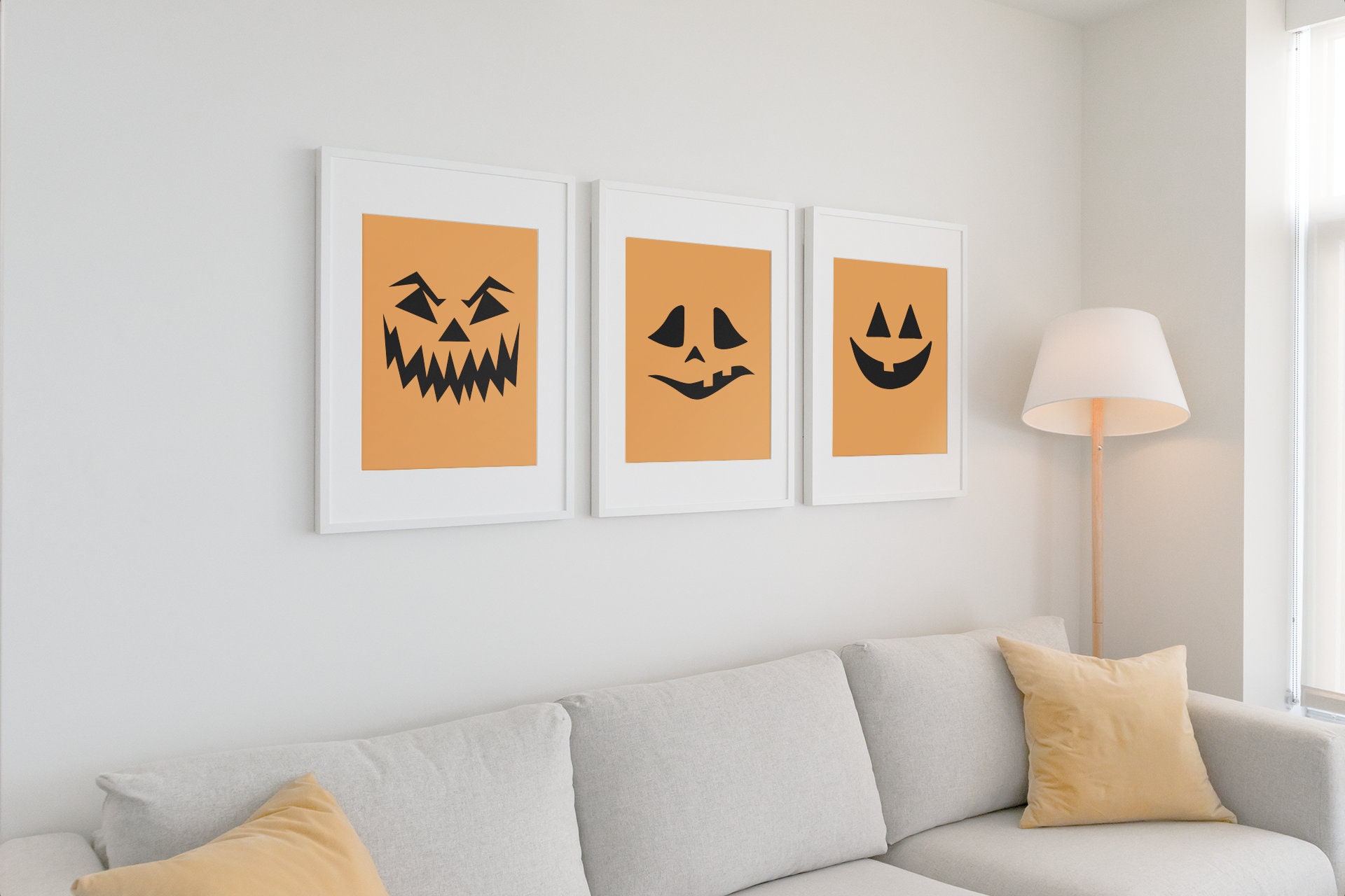Halloween Bundle Set of 10 Prints, Jack O Lanterns, Pumpkin Faces ...