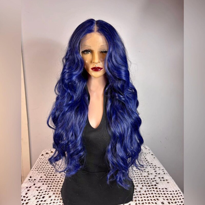 Dark Blue Human Wigs - Etsy