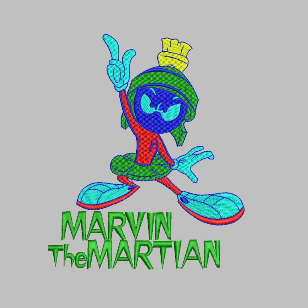 Marvin the Martian Embroidery Design - Instant Download Filled Stitches ...
