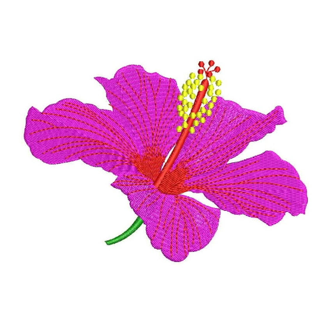 Hibiscus Embroidery Design 3 Sizes Fill Stitch Instant Download ...