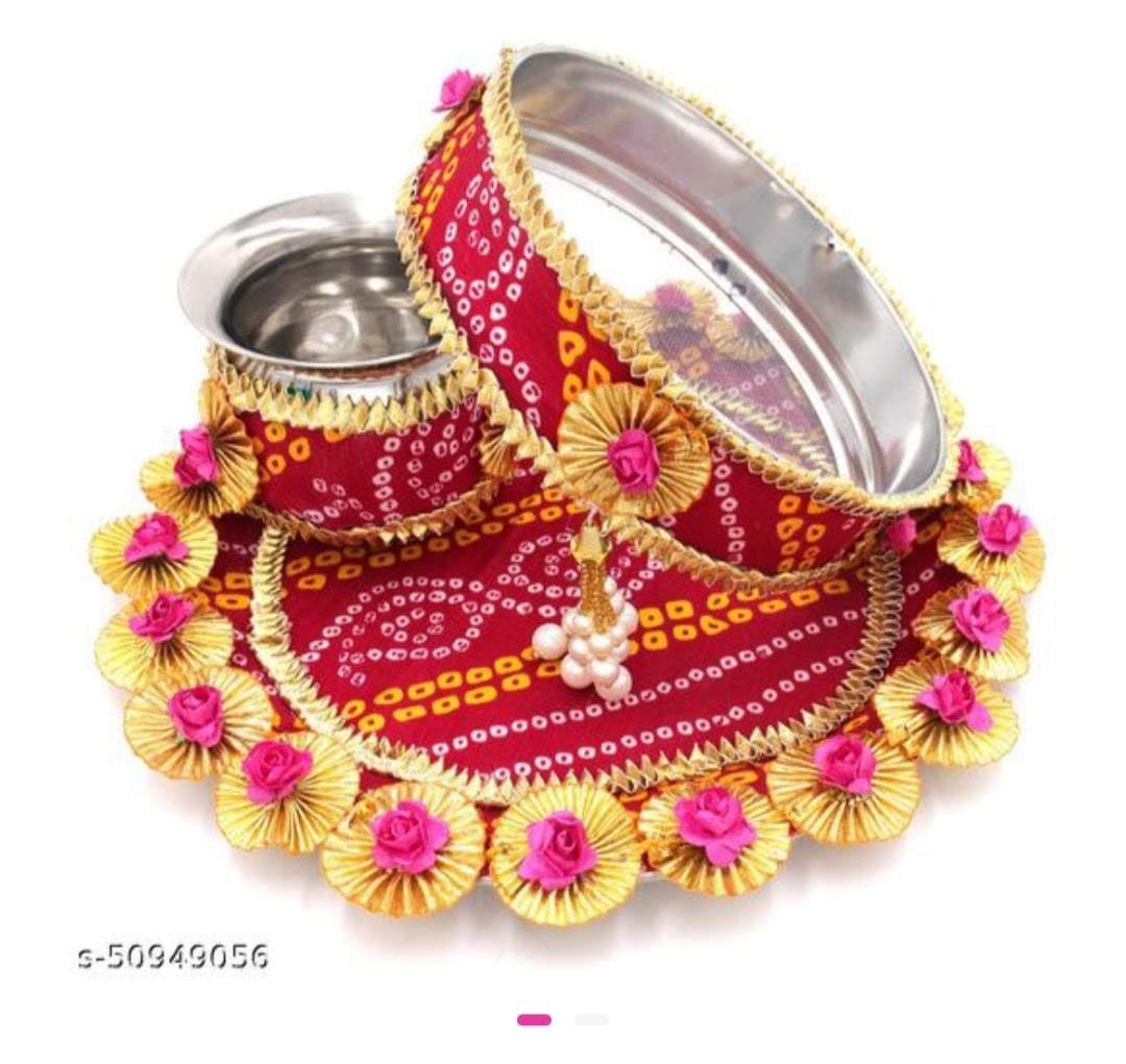 Karwa Choth Thali and Pooja Thali - Etsy