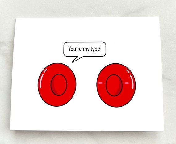 Blood Type Card - Etsy