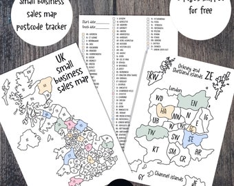 Mapa del código postal de inglaterra - Etsy España