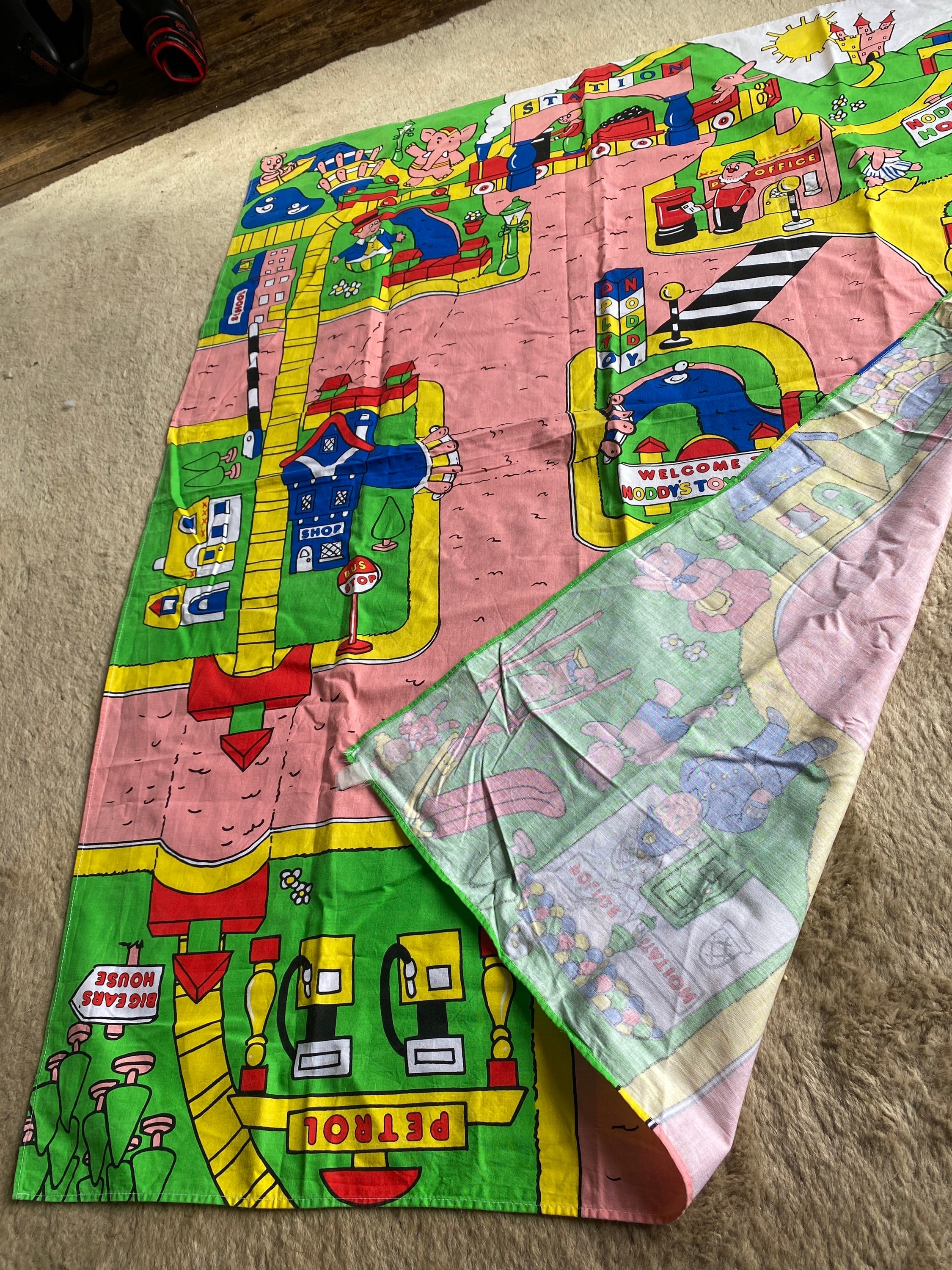 Enid Blyton’s Noddys Toy Town Play Mat Sheet Throw Fabric - Etsy UK