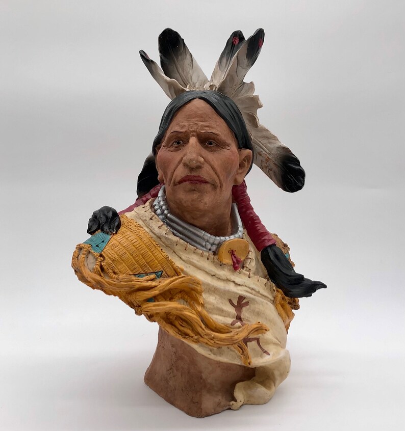 Native American Bust, Indigenous Peoples Male Statue, Tribal, Resin - Etsy