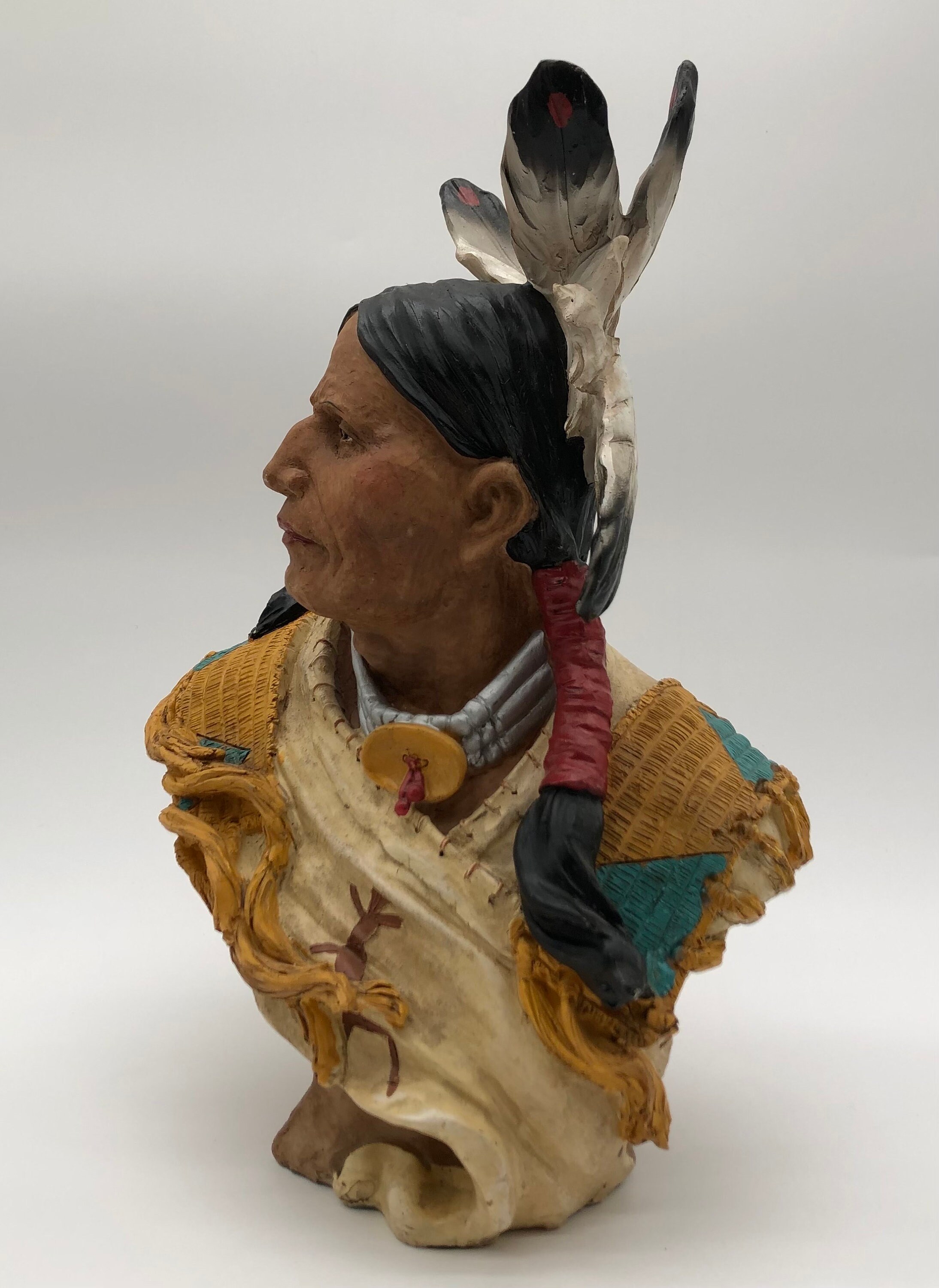 Native American Bust, Indigenous Peoples Male Statue, Tribal, Resin - Etsy