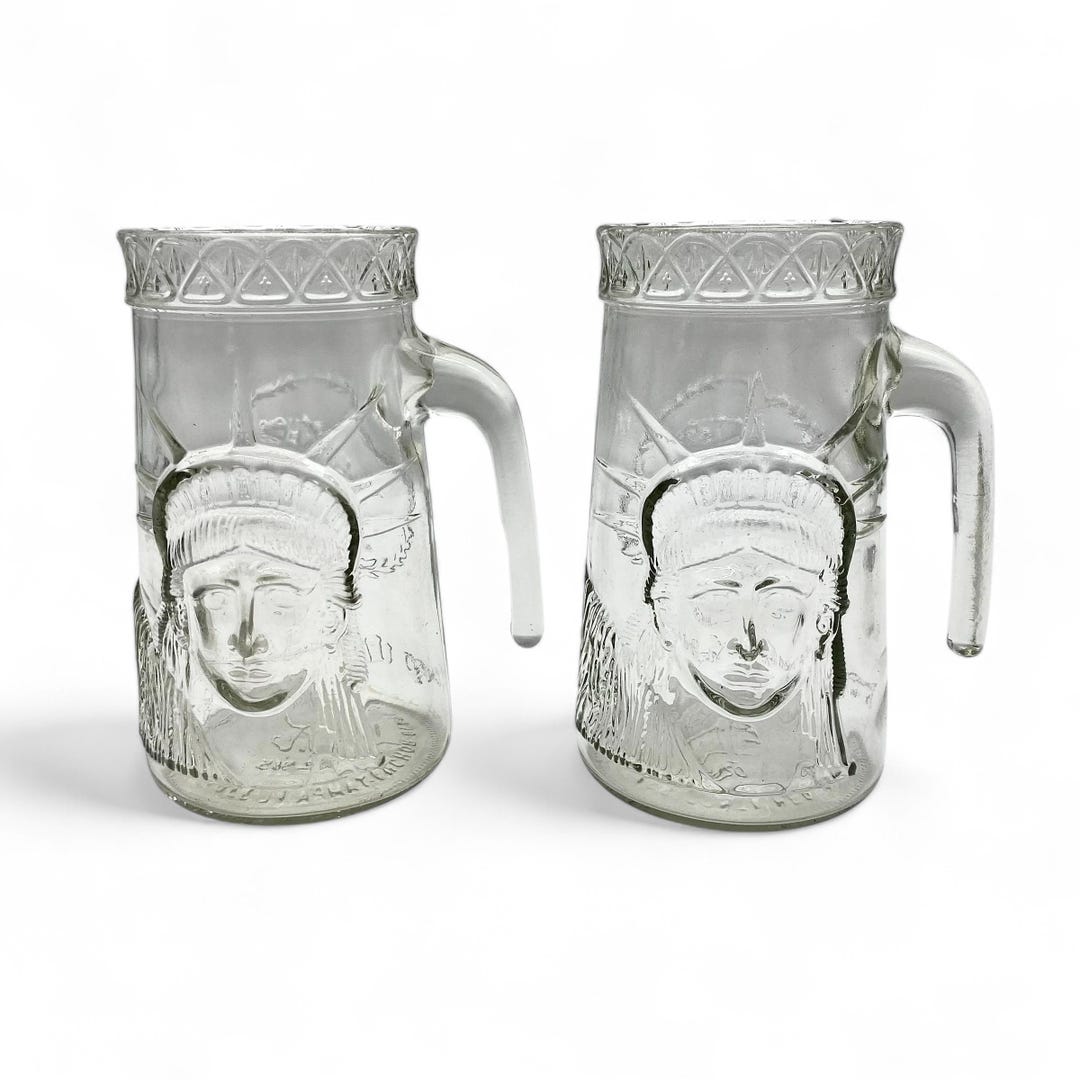 Anchor Hocking Statue of Liberty Centennial 1886-1986 Glass Mug Set of ...