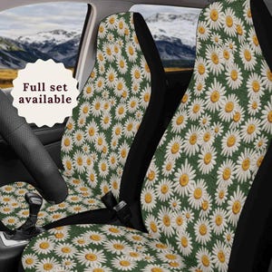 Cottagecore Daisy Car Seat Covers Faux Embroidery Effect Car ...