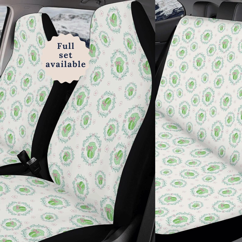 Coquette Pickle Car Seat Covers Cute Car Accessories Boho Green Steering Wheel Cover Cottagecore ...