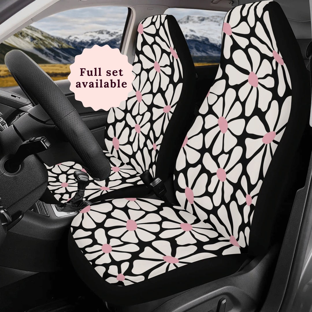 Cottagecore Absract Daisy Car Seat Covers Car Accessories for Women ...