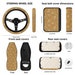Cottagecore Floral Car Seat Covers Full Set Brown Steering Wheel Cover ...