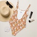 Hippie Daisy One Piece Swimsuit Boho Vintage Style Orange 70s Retro ...