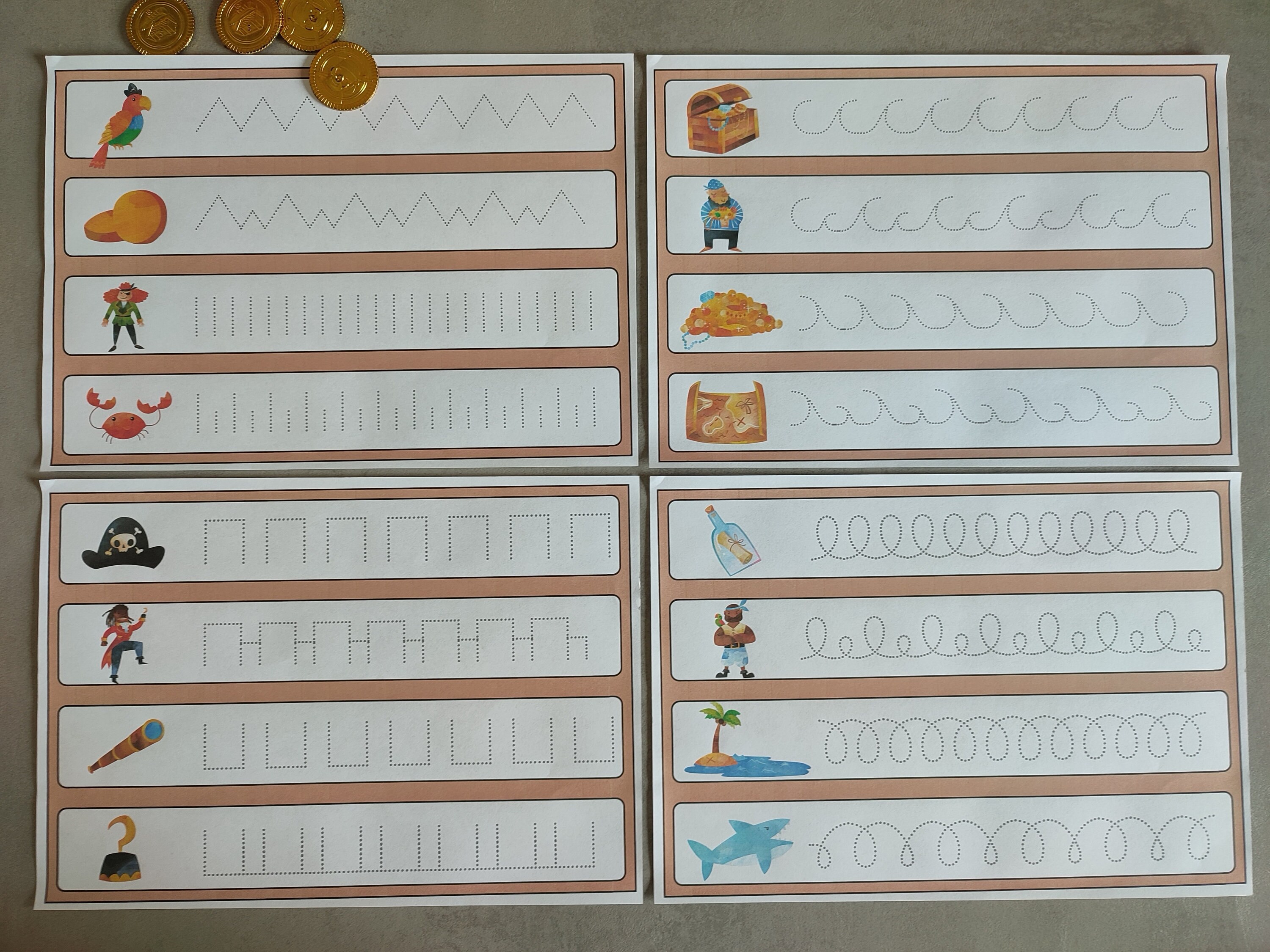 Handwriting Exercises (pirates), Tracing Exercises, Tracing, Writing ...