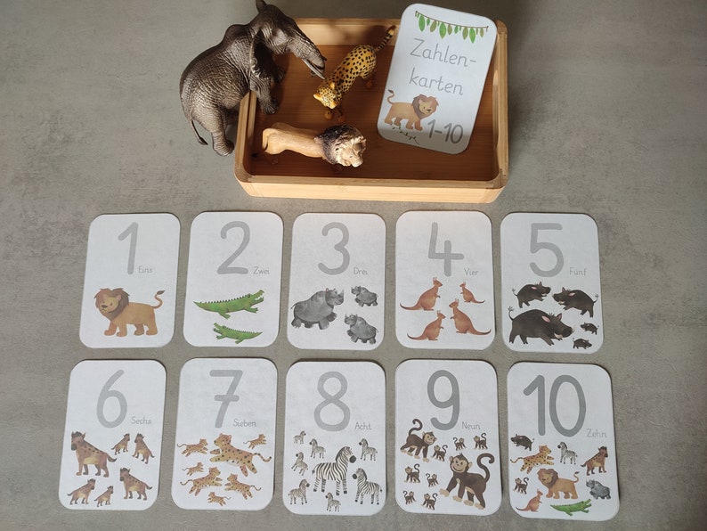 Numbers 1-10 Flashcards Wild Animals, Flashcards Numbers, Learning to ...