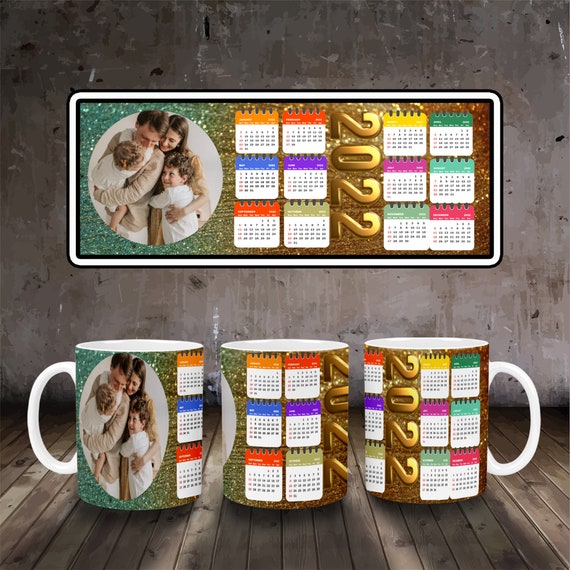 2022 Calendar Mug With Photo.personalized Calendar Mug.new | Etsy