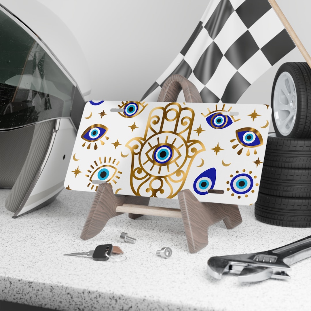 Evil Eye Metal License Plate.wold Hamsa Hand.boho Turkish Eye Plate - Etsy