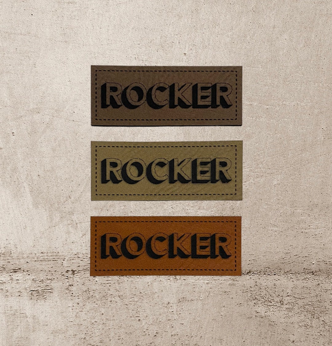 Faux Leather Label 2 X 5 Cm Rocker Patch Patch Patches Labels Different ...