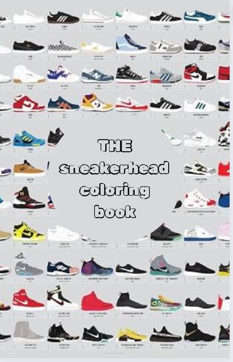 Sneaker Coloring Book – Printable Digital Coloring Pages for Kids ...