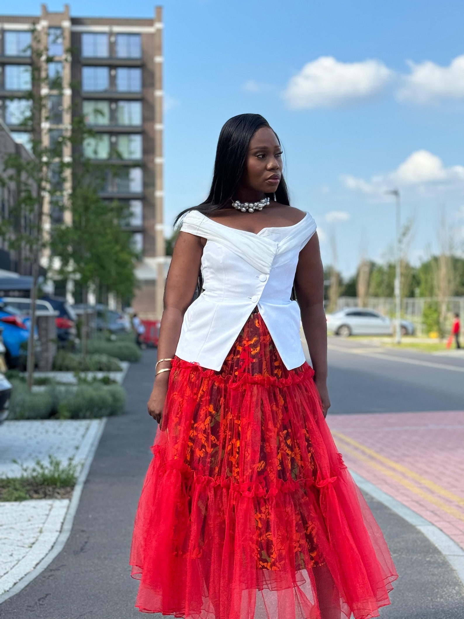 Khosi Ankara Maxi Skirt With Elastic Waist—african Print Net Skirt ...