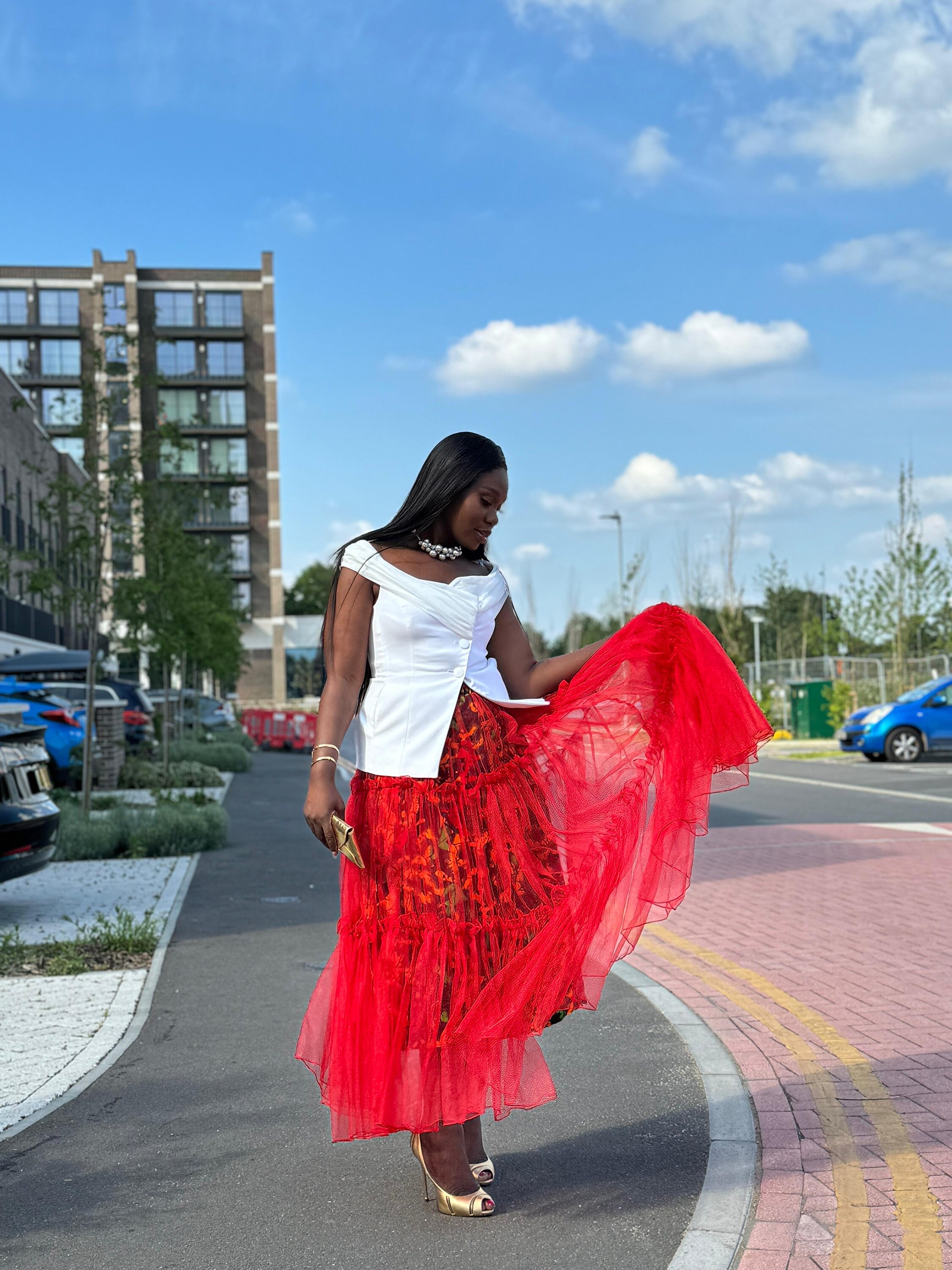 Khosi Ankara Maxi Skirt With Elastic Waist—african Print Net Skirt ...