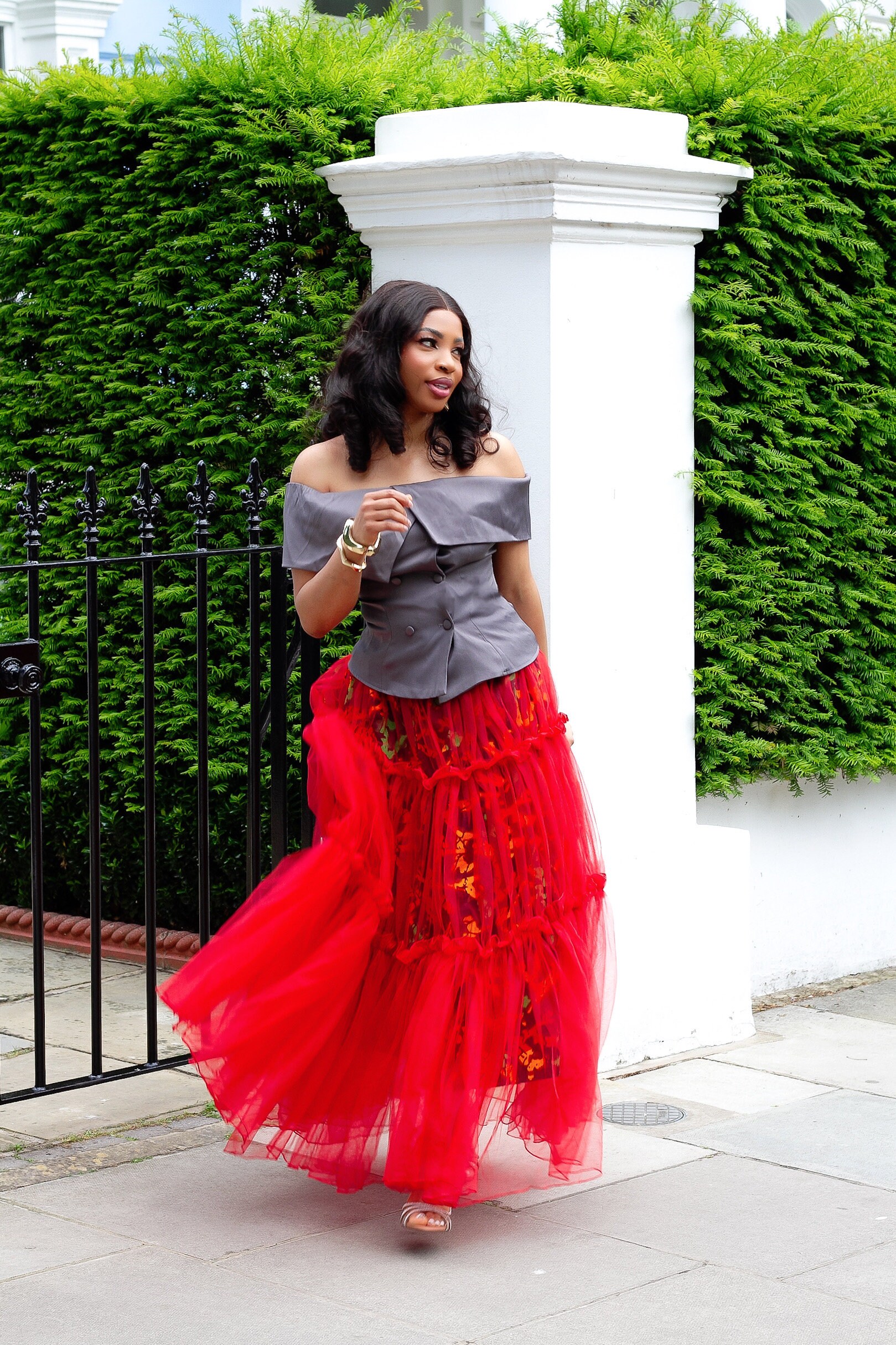 Khosi Ankara Maxi Skirt With Elastic Waist—african Print Net Skirt ...