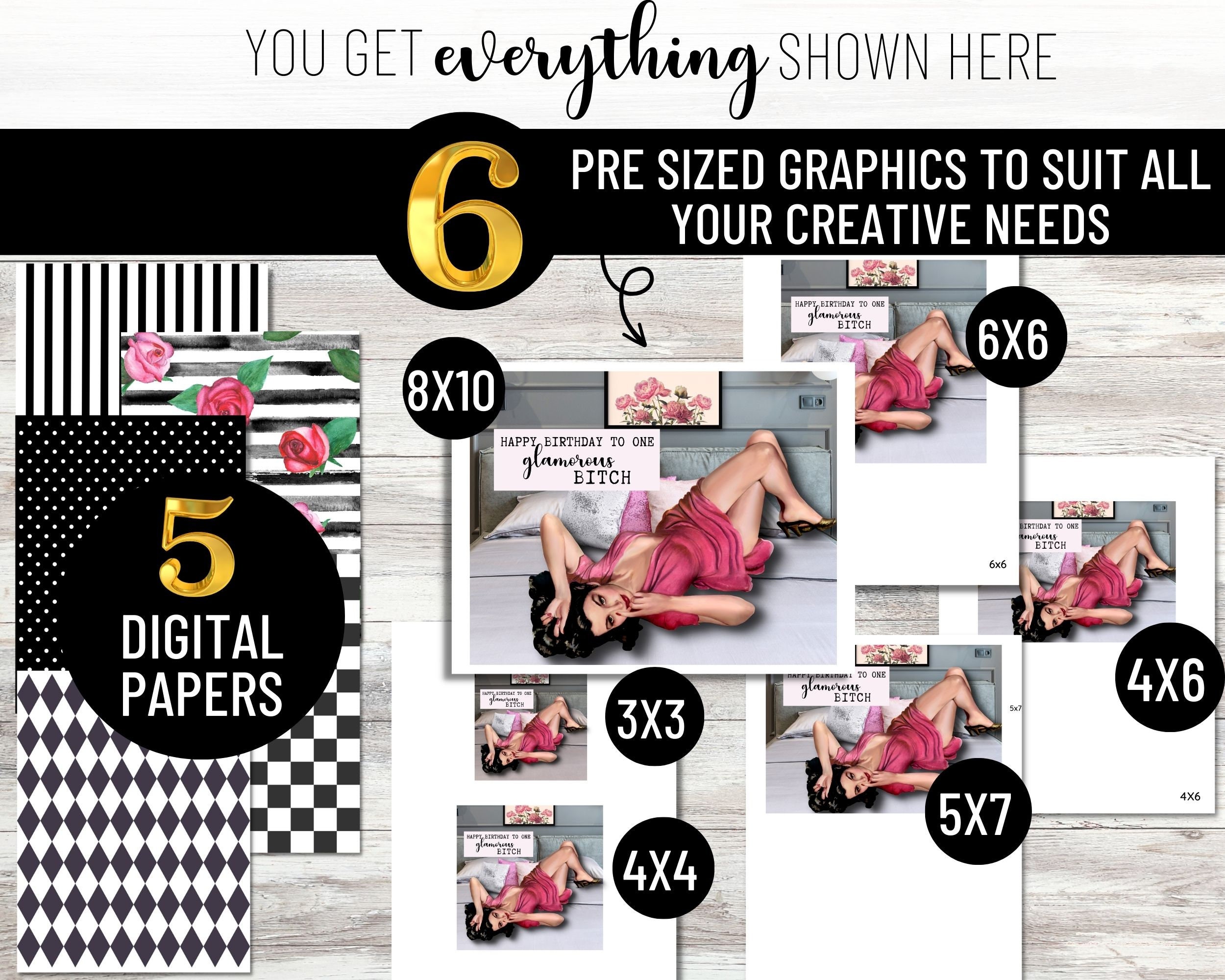 50s Pin up | Printable for Crafts | Retro Vintage Birthday Images ...