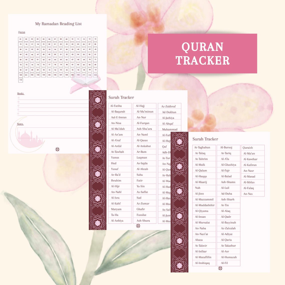 Ramadan Planner 2026 | Islamic Planner PDF | Pink Ibadah Tracker ...
