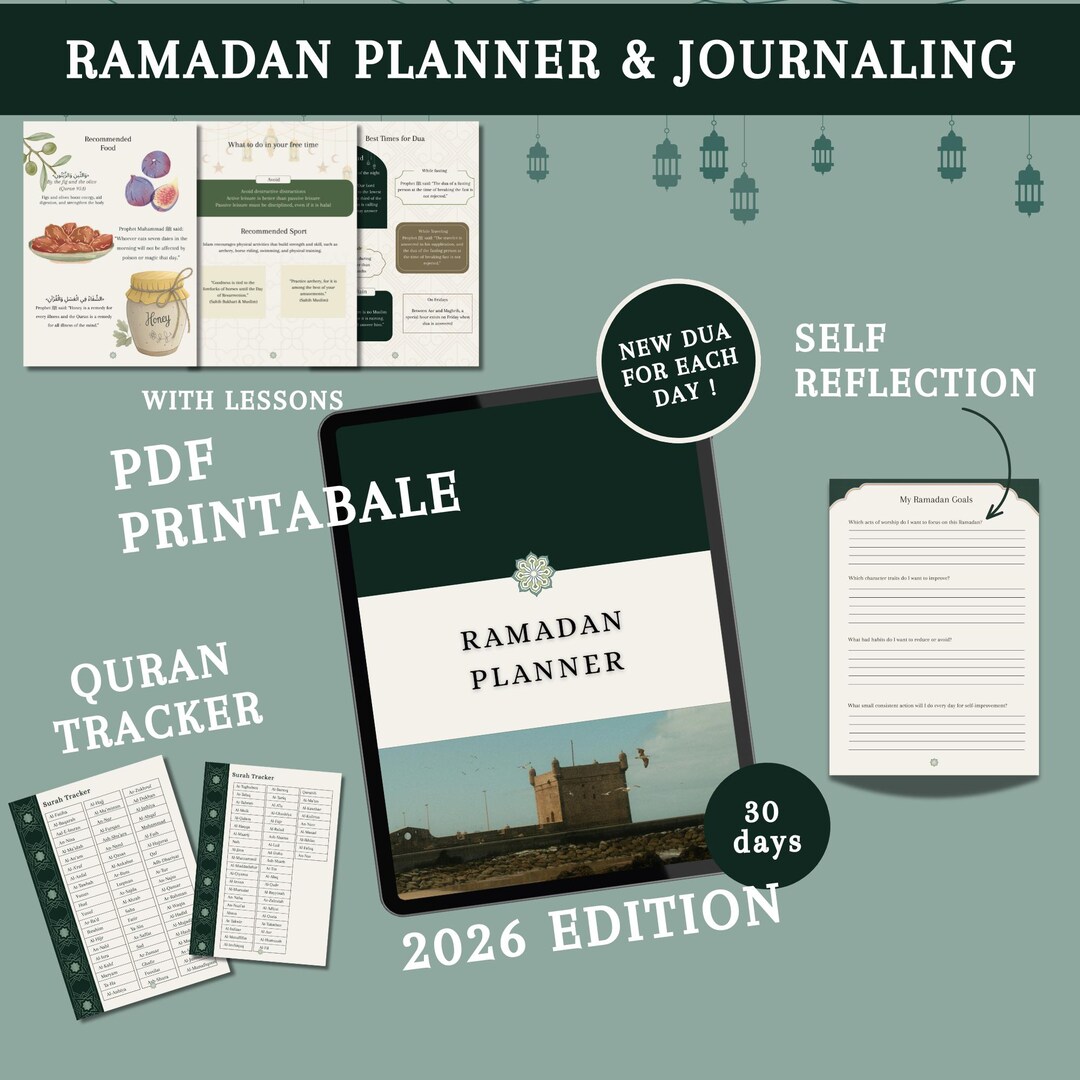 Ramadan Planner 2026 | Islamic Planner PDF | Daily Ibadah Tracker ...