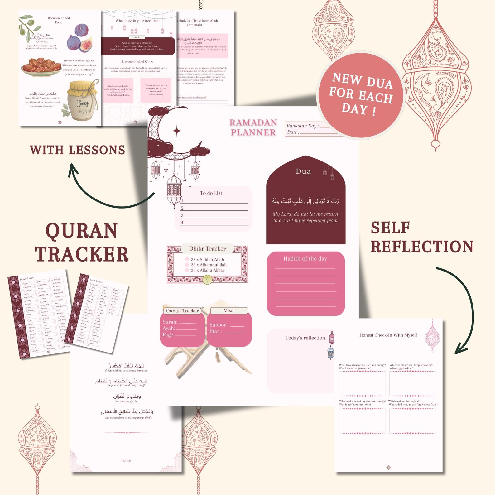 Ramadan Planner 2026 | Islamic Planner PDF | Pink Ibadah Tracker ...