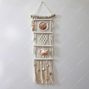 Hanging Shell Art for Nautical Decor or Garden | Bohemia Woven Shell ...