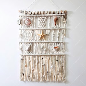 Hanging Shell Art for Nautical Decor or Garden | Bohemia Woven Shell ...