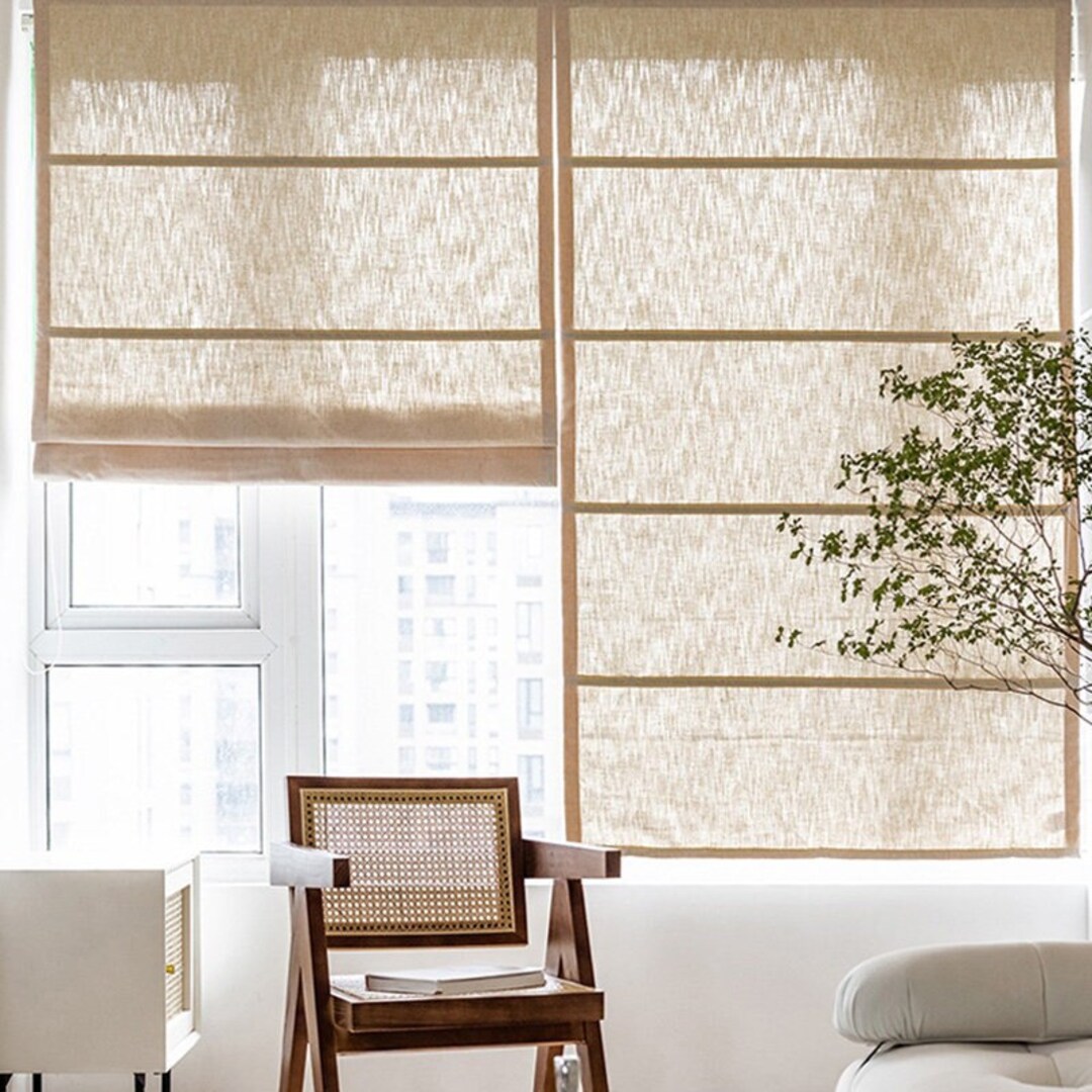Linen Blind Semi-shading Roman Curtain Adjustable Roman - Etsy