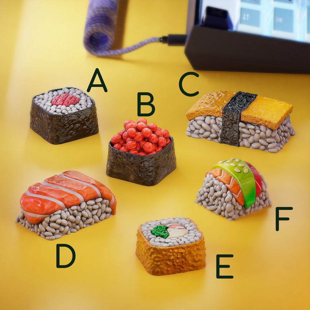 Artisan Keycaps Food Sushi Keycaps Hand Painted mx Cherry Keycaps for ...