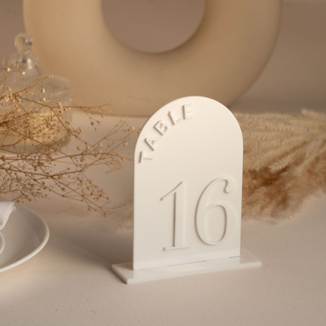 White Acrylic Table Numbers Wedding Table Decor Arch Table Numbers ...