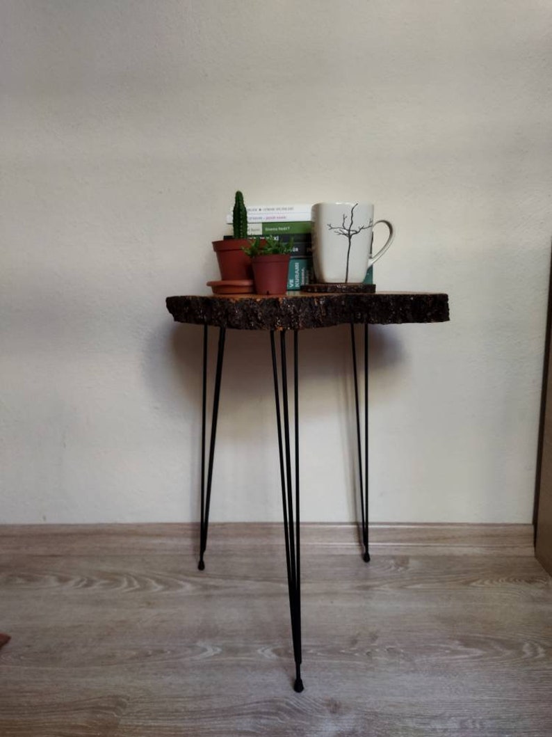 Natural Wood Coffe Table Plant Stand Wood Slab Coffee Table - Etsy