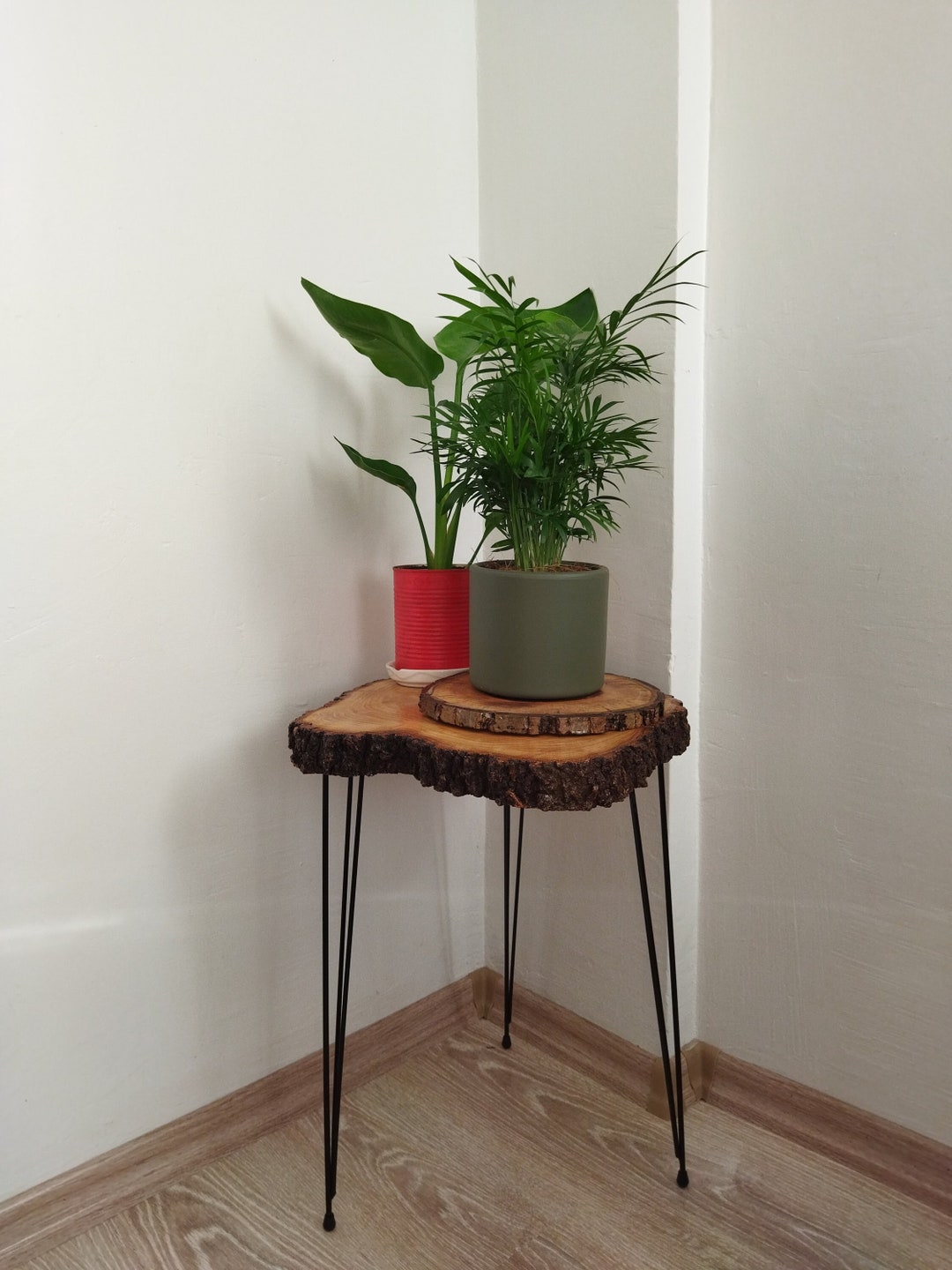 Natural Wood Coffe Table Plant Stand Wood Slab Coffee Table - Etsy
