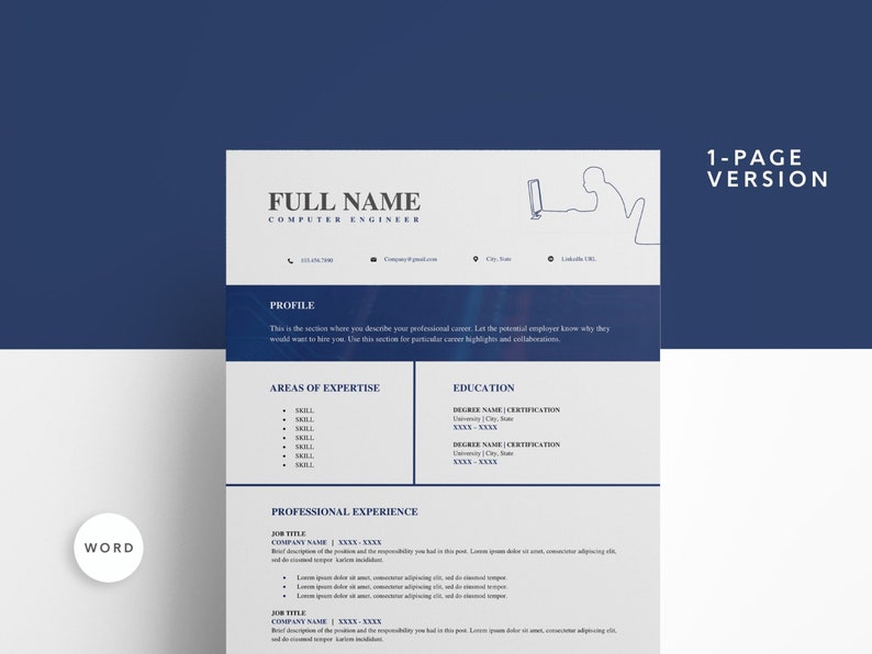 Computer Engineer Resume Template - Etsy