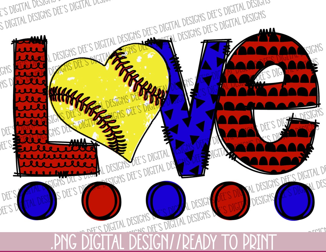 Softball,red, Blue, PNG Digital File - Etsy