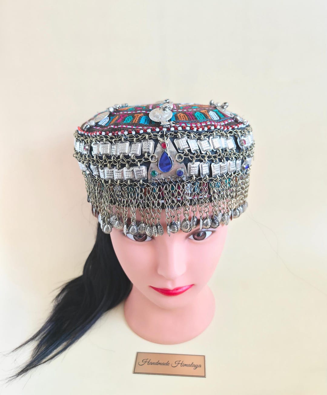 Afghan Halima Sultan Cap, Tribal Kuchi Afghan Hat, Vintage Boho ...