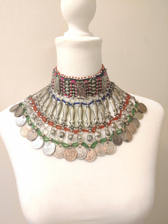Kuchi Fish Choker Vintage Afghan Jewelry Afghan Necklace - Etsy