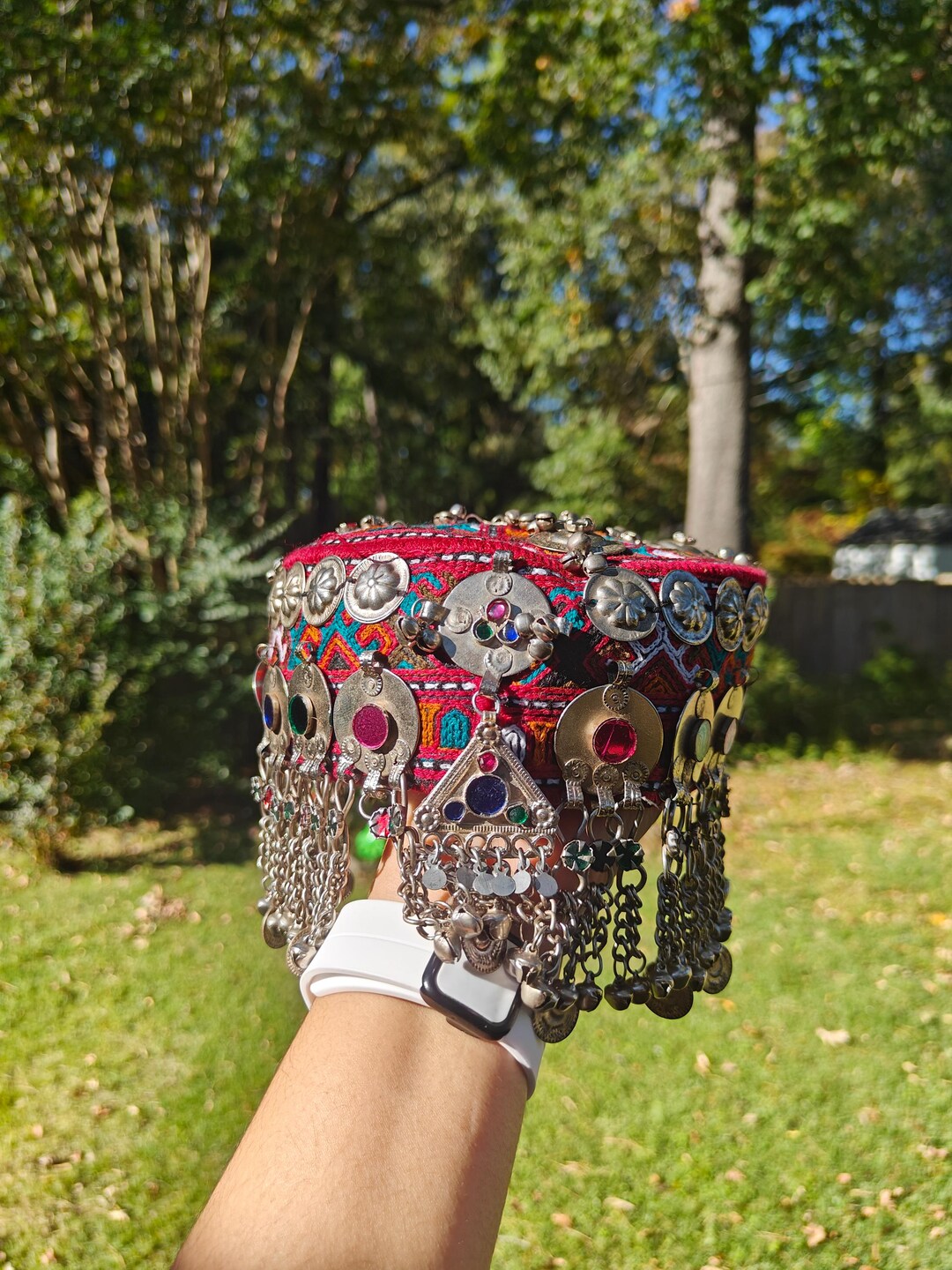 Embroidered Afghan Halima Sultan Cap: Tribal Belly Dance Headpiece ...