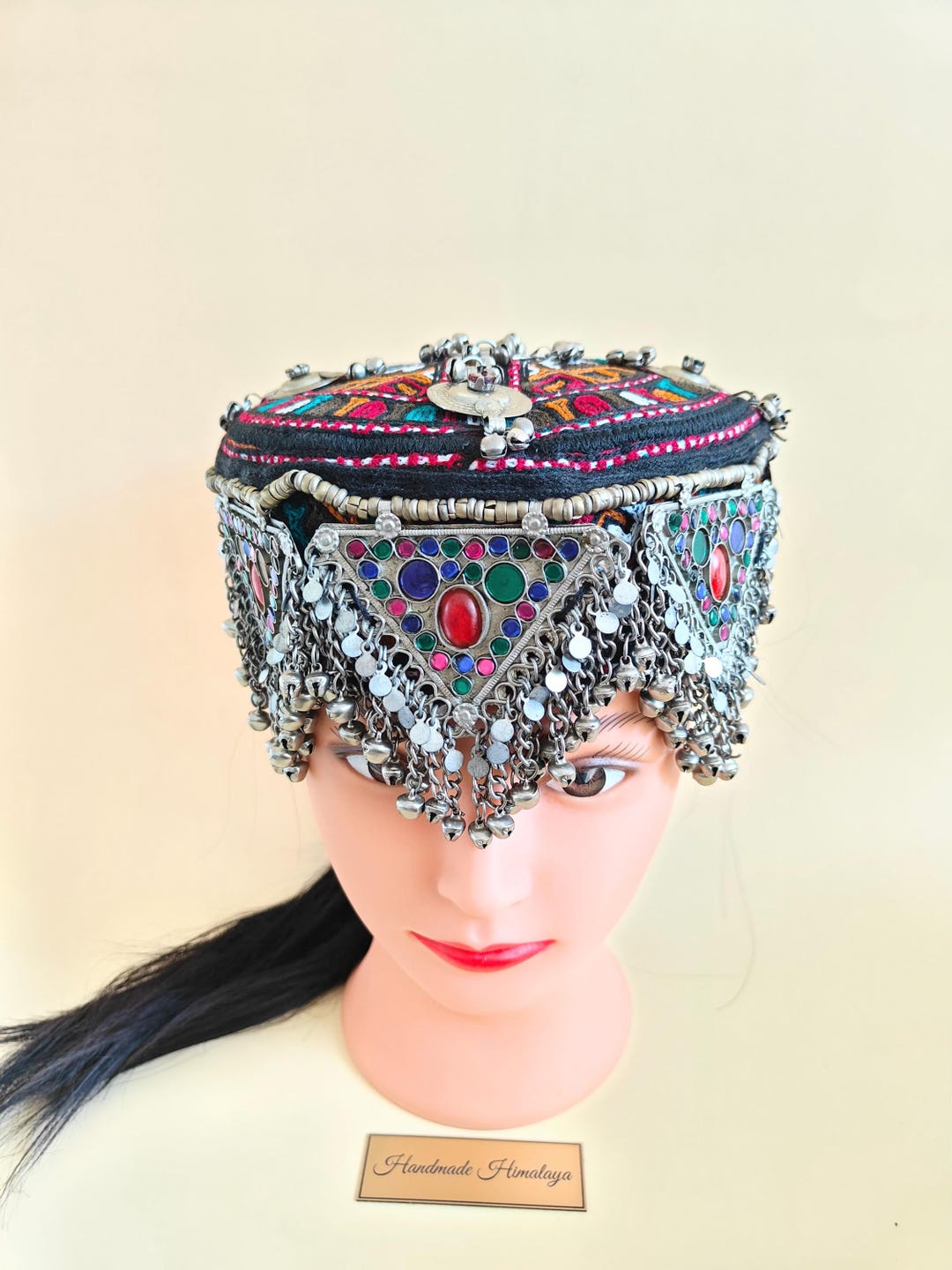 Afghan Head Cap, Halima Sultan Cap, Afghan Jewelry, Kuchi Head Piece ...