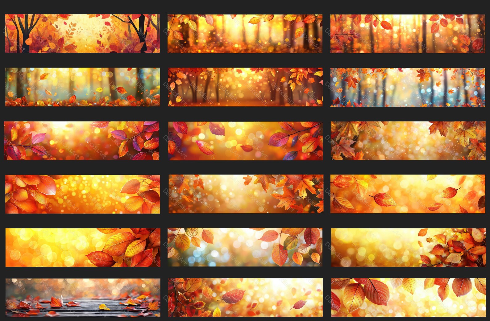 85 Autumn Foliage Nature Banners. Modern Design. Forest Landscape ...