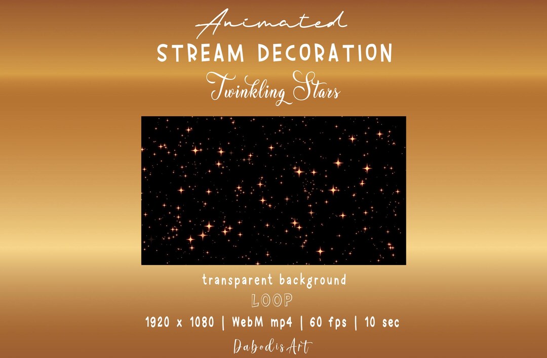 Animated Golden Blinking Glitter Stars. Overlay. Sparkling Shimmering ...