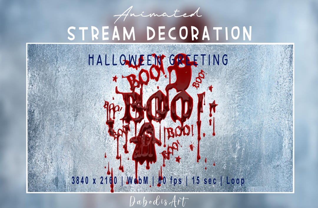 Animated Dripping Blood. 4K. Spooky Halloween Greeting Boo. Blood Drops ...
