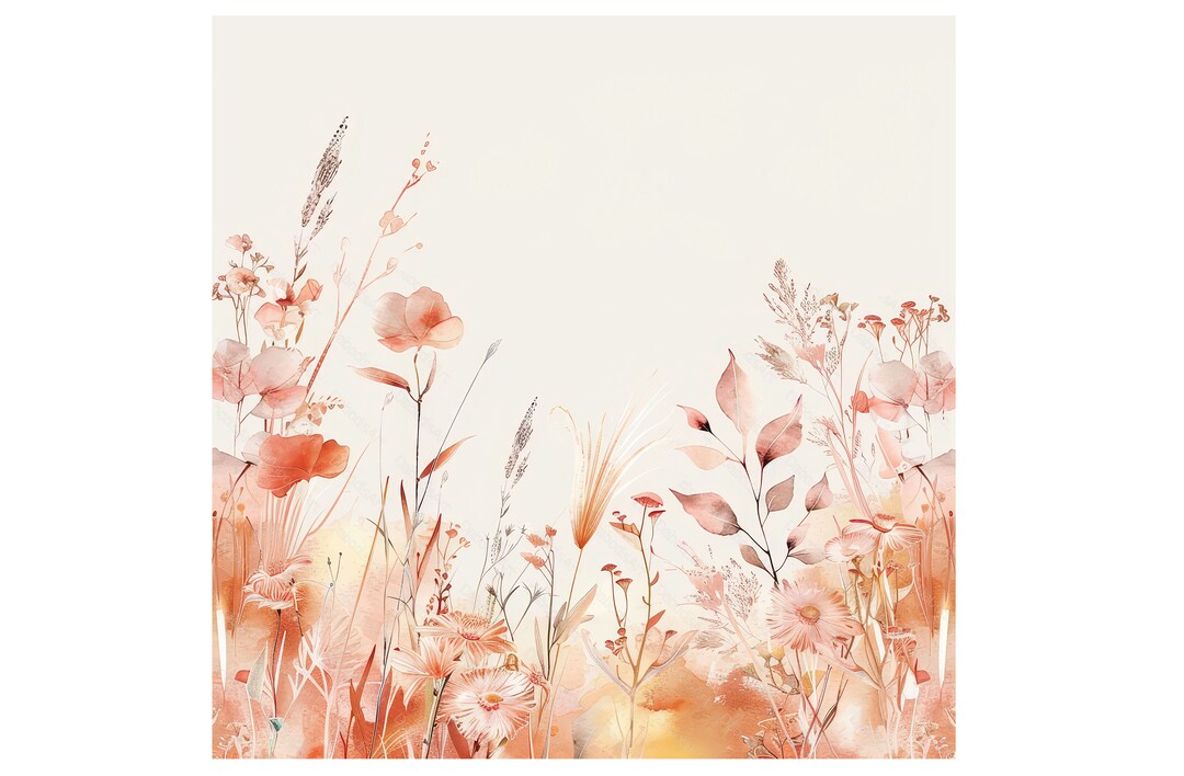 20 Watercolor Autumn Floral Borders. Set 3. Autumnal Floral Background ...