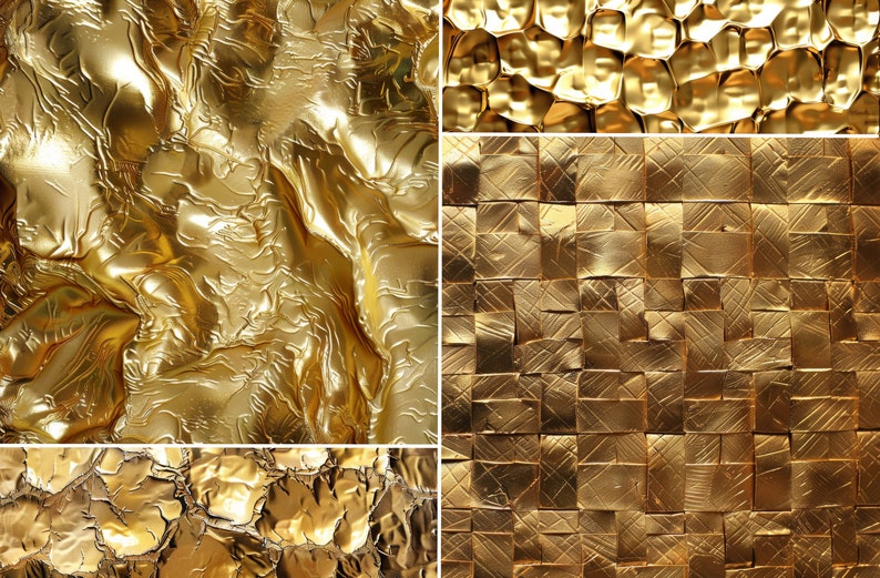 20 Gold Textures. Metal Background Clipart. Golden Digital Paper ...