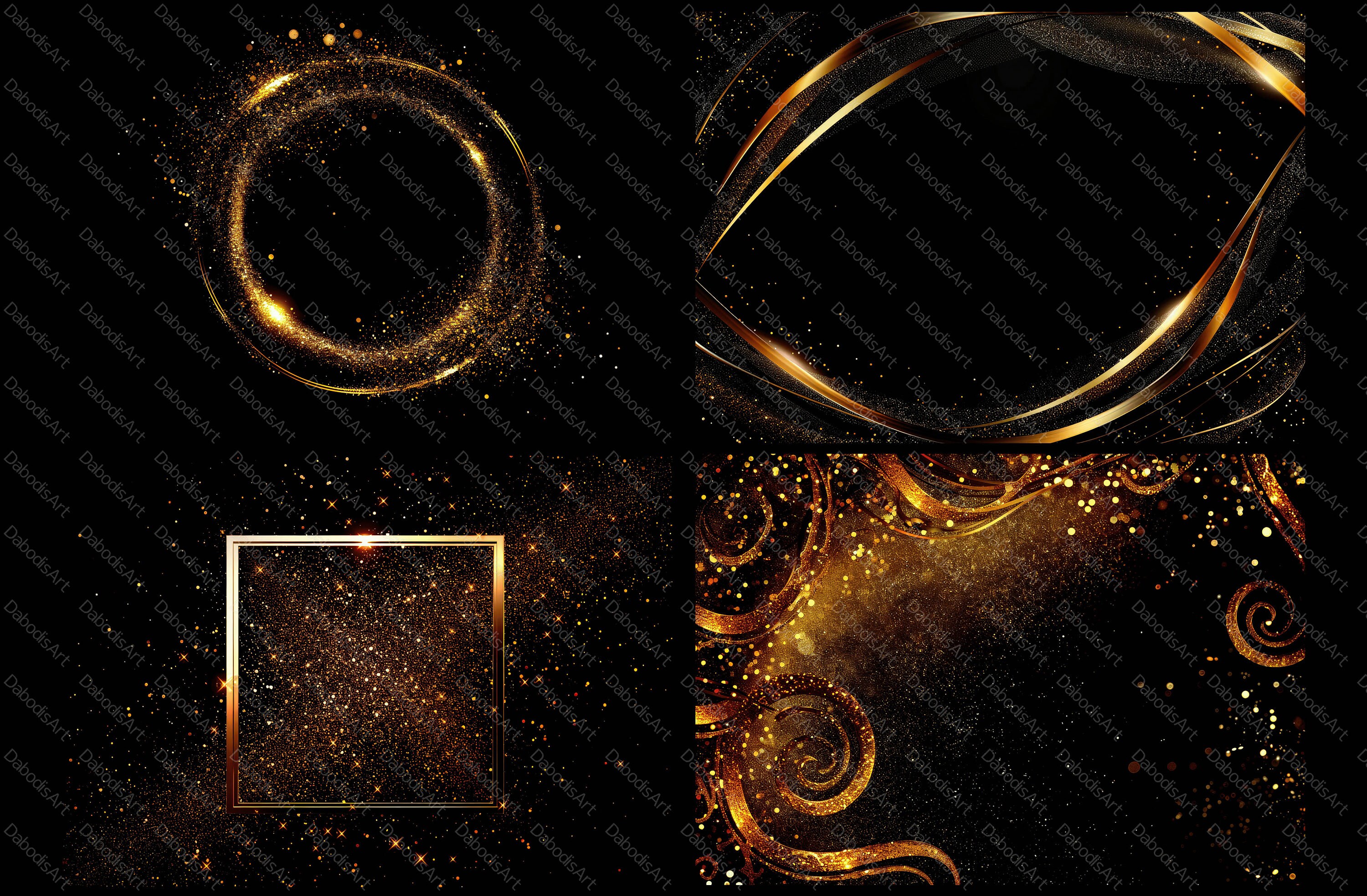 20 Luxury Gold Frames. Wedding Frames. Glitter Border. Gold ...