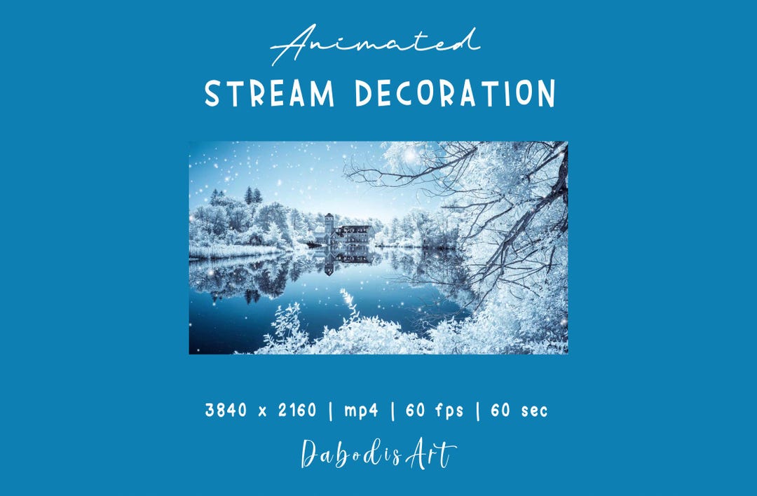 Animated Winter Lake Landscape. 4K Video. Realistic Snowfall. Snow ...